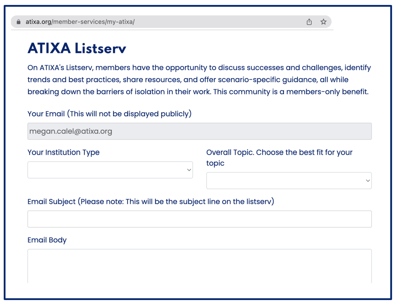 New Anonymous Submission Process for the ATIXA Listserv - ATIXA