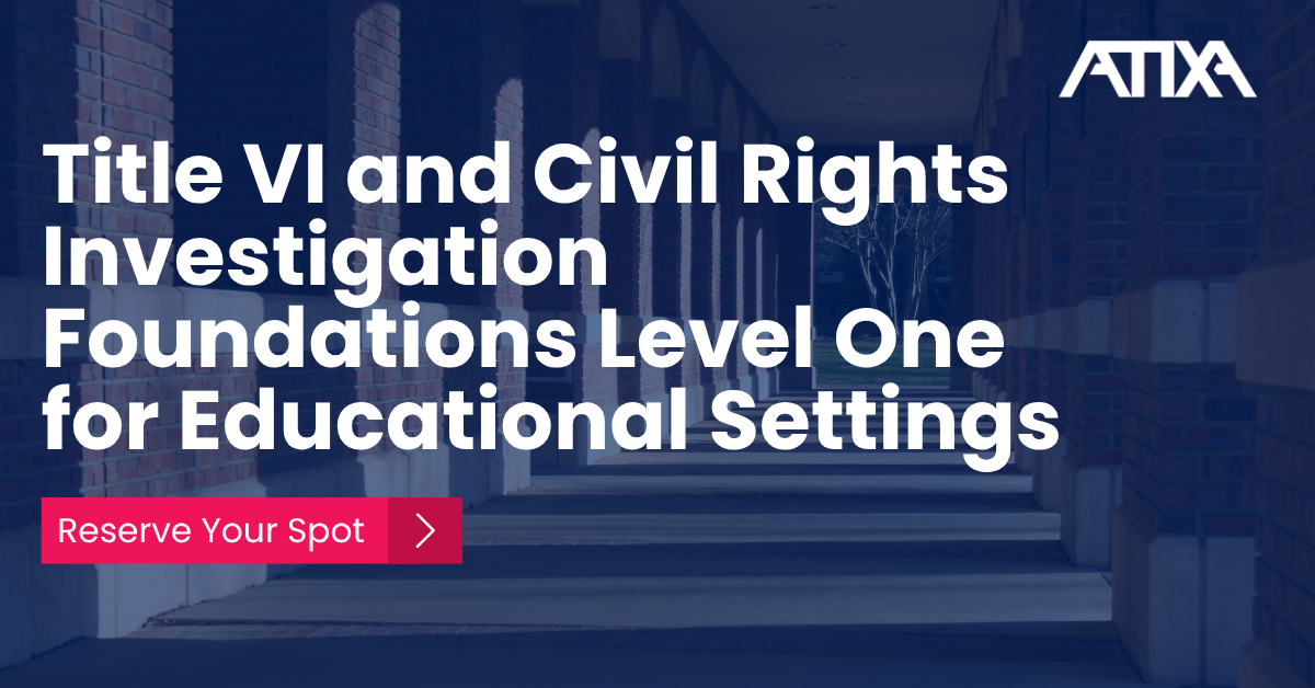 Title VI and Civil Rights Investigation Foundations Level One for ...